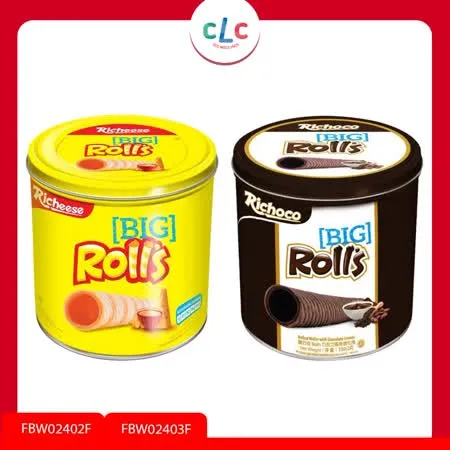 印尼 RICHEESE RICHOCO Big Rolls 麗芝士 麗巧克 蛋捲威化 330g (奶蛋素) 7663504 - friDay購物