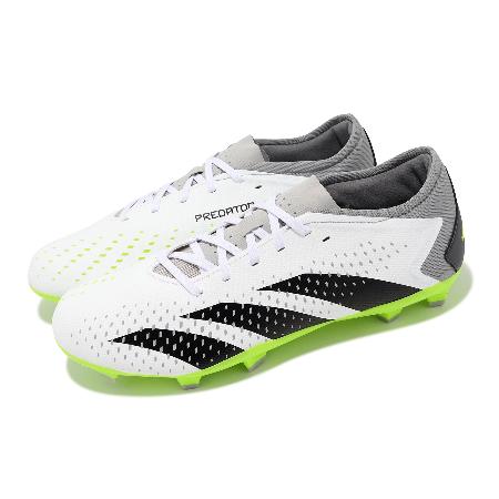 adidas 足球鞋 Predator Accuracy.3 FG 白 灰 綠 男鞋 短草地球場 室外 愛迪達 GZ0014 8526707 ...