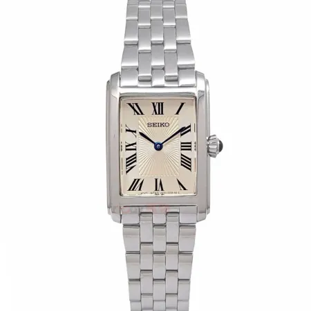 SEIKO 精工 SWR083P1手錶 羅馬時標 米白面 方形 鋼帶 女錶 8972786 - friDay購物