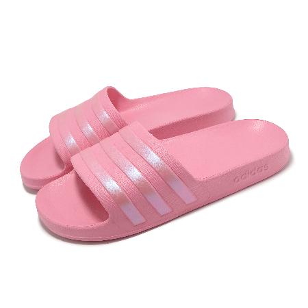 adidas 拖鞋 Adilette Aqua 女鞋 粉紅 三條線 快乾 舒適 愛迪達 涼拖鞋 IF6071 9006391 - friDay購物