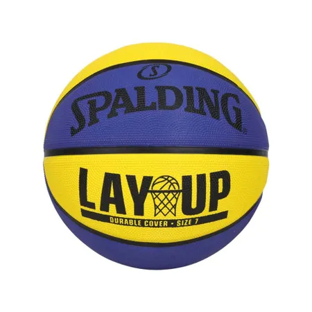 SPALDING LAY UP#7橡膠籃球#41152-訓練 運動 室內外 7號球 藍黃黑 9179228 - friDay購物